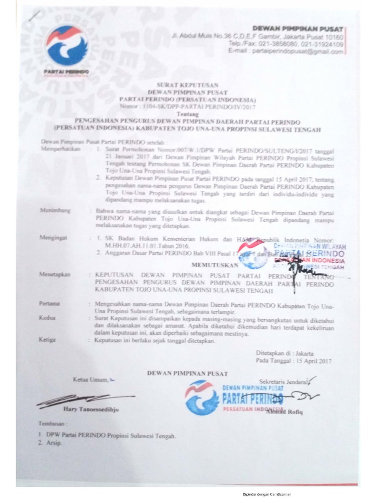 SK Partai Perindo | PDF