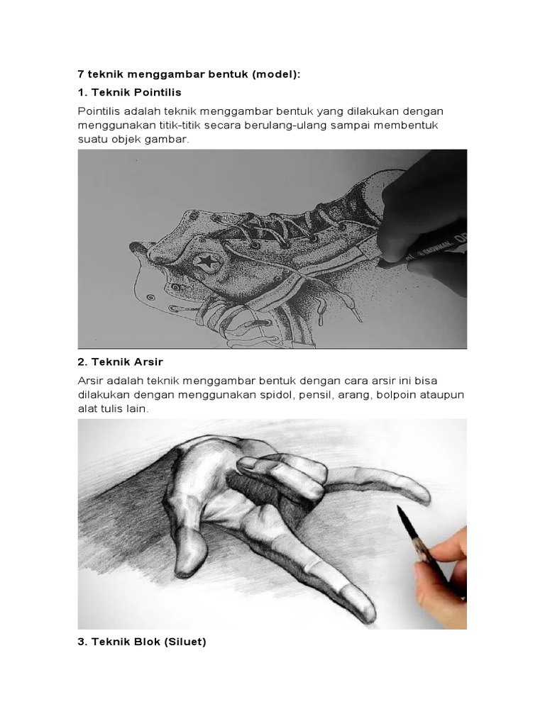 7 Teknik Menggambar Bentuk | PDF