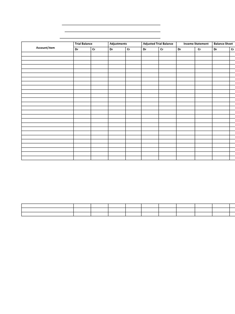 Account/item Trial Balance Adjustments Adjusted Trial Balance Income ...