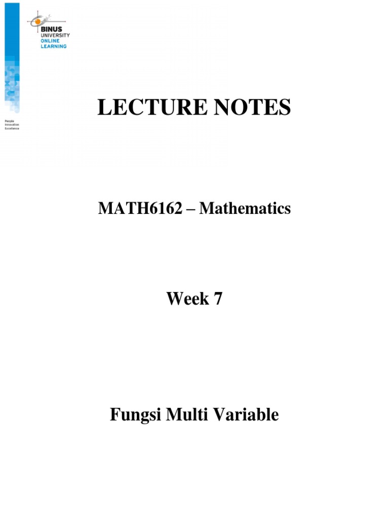 LN07 - Fungsi Multi Variable | PDF