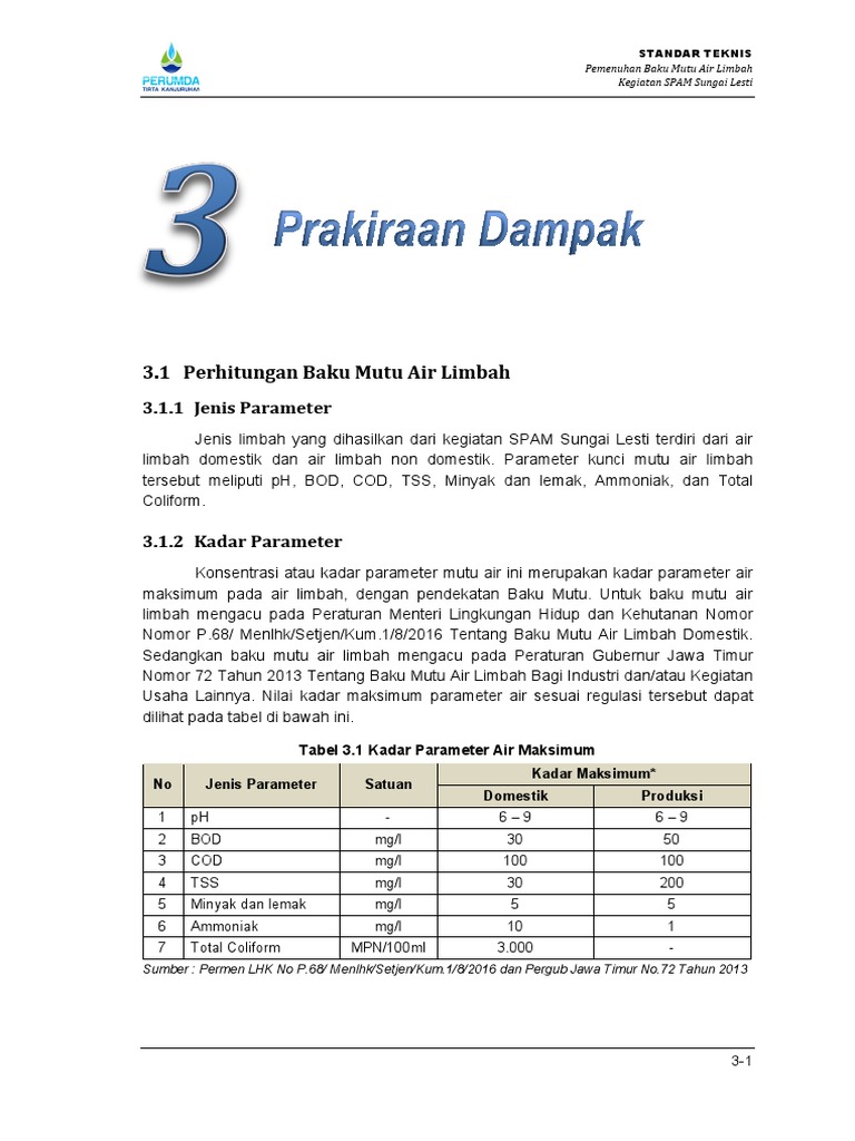 Draft Pertek Air Limbah - Bab 3 Prakiraan Dampak | PDF