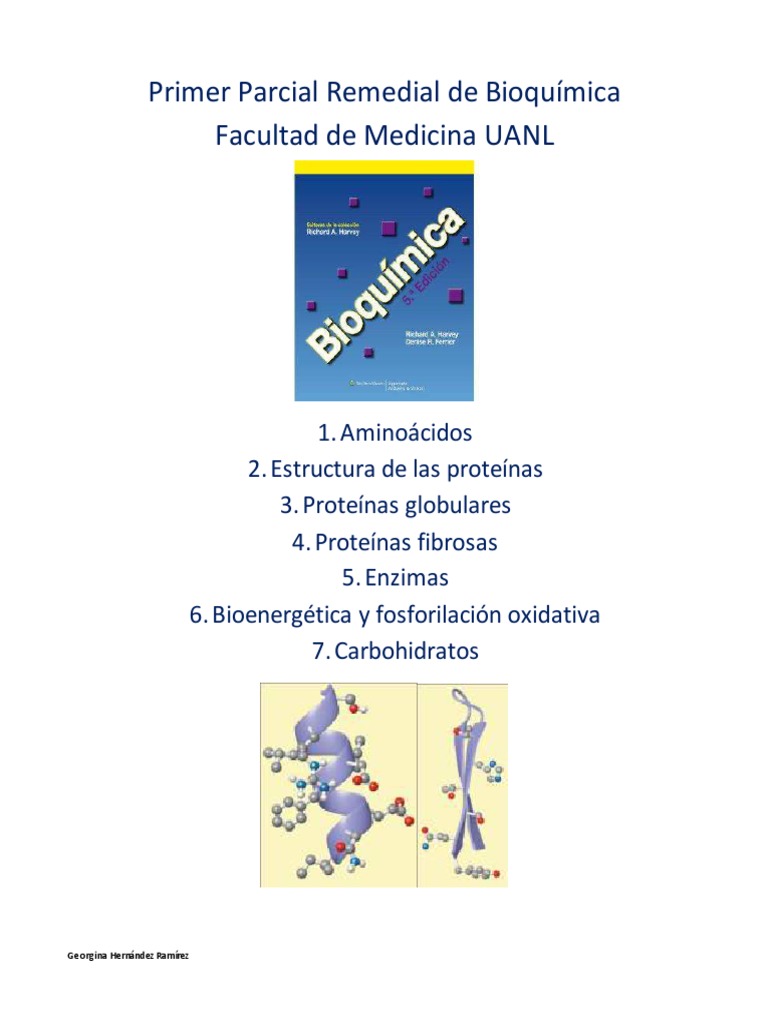 Primer Parcial de Bioquímica UANL | PDF | Hemoglobina | Colágeno