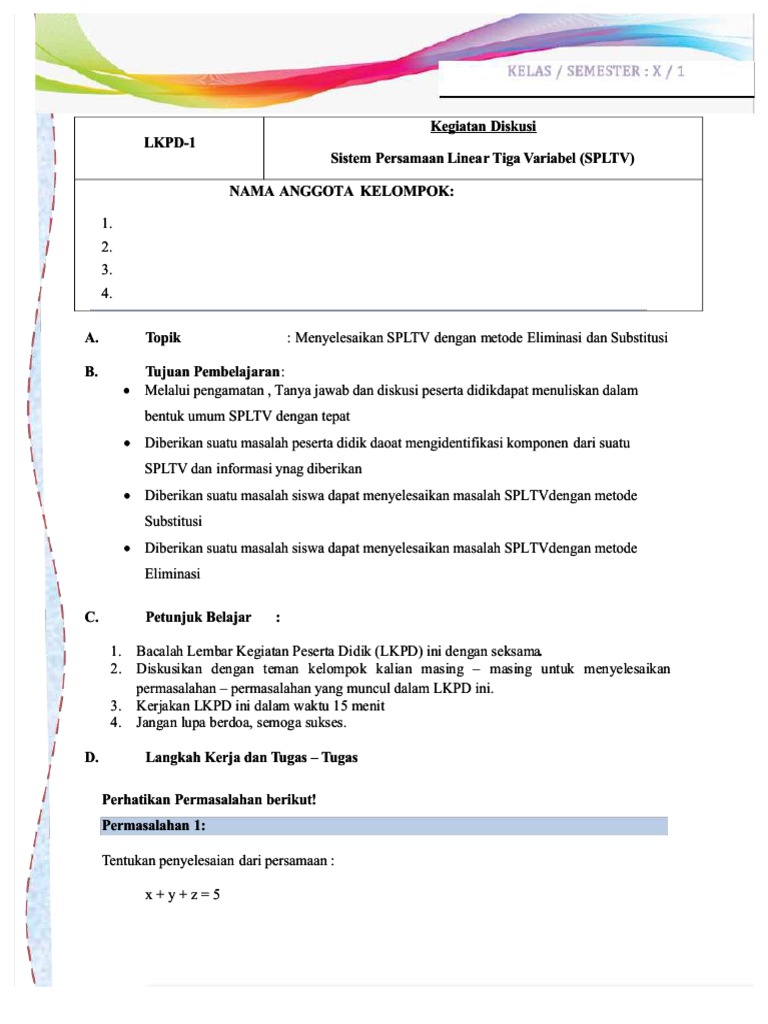 LKPD SPLTV 1 | PDF