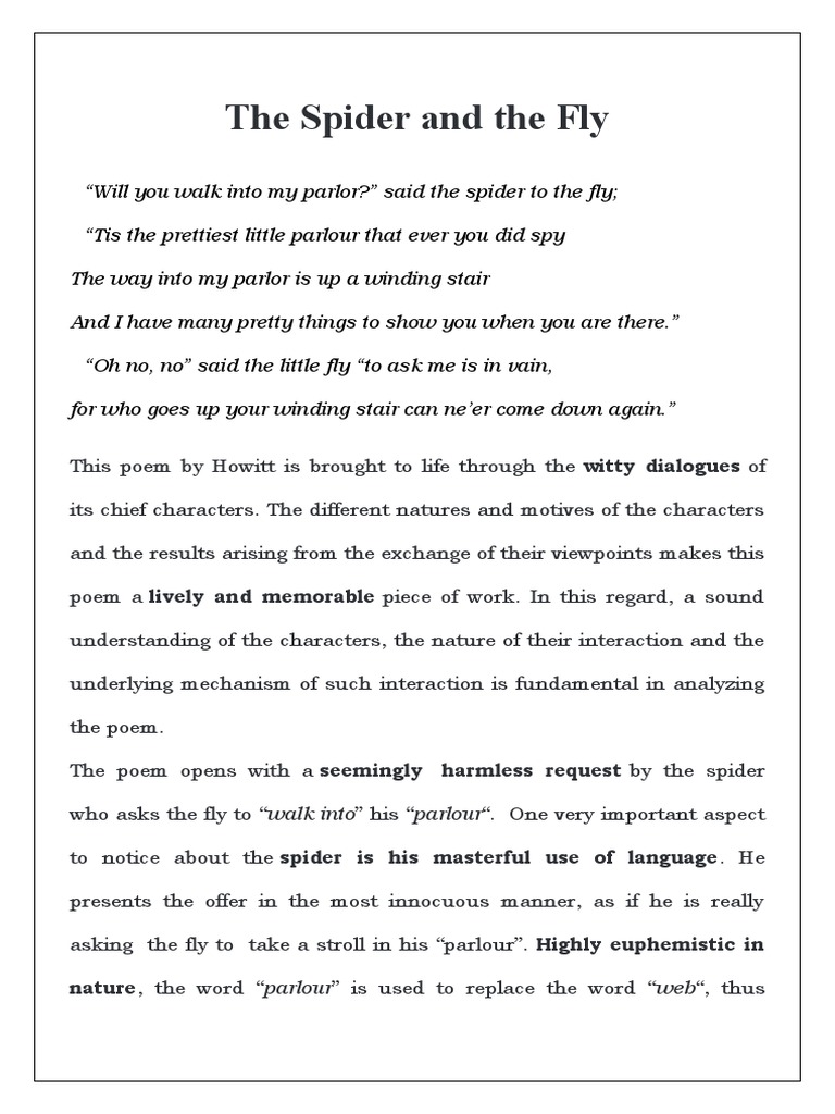 The Spider and The Fly | PDF | Adam And Eve | Serpents In The Bible