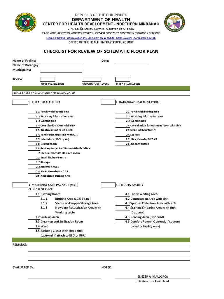 Checklist For Review of Schematic Floor Plan | PDF | Health Care ...