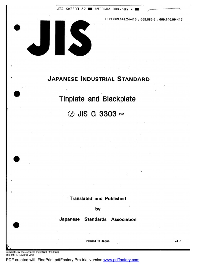 Jis G3303 | PDF