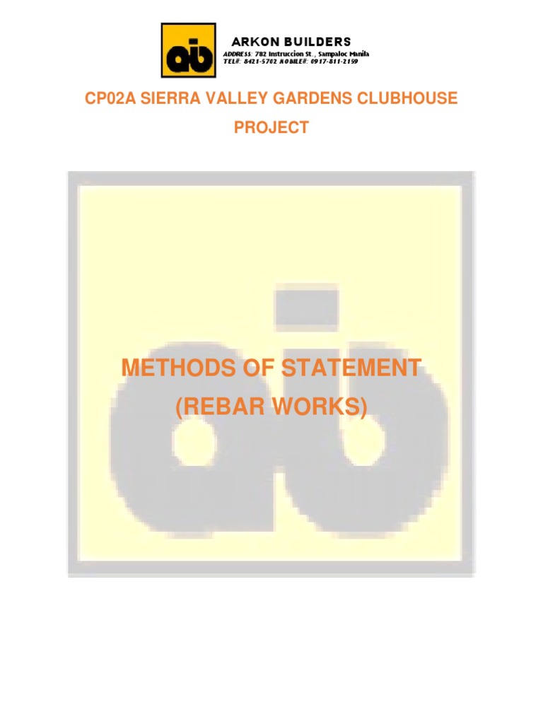 ARKON - Updated Rebar Works Methodology 08162021 | PDF | Economic ...