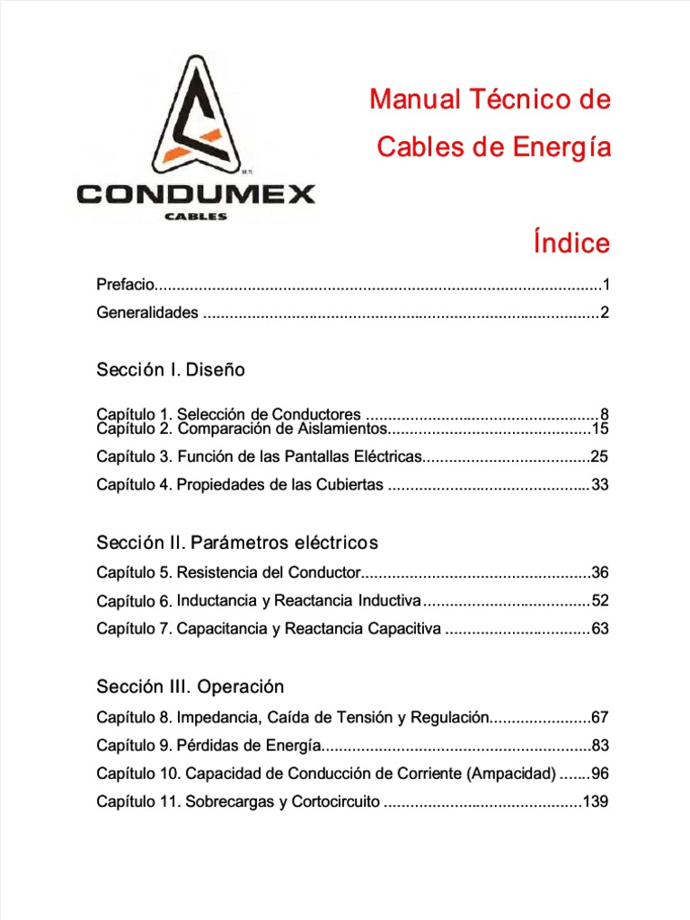Condumex Manual Tecnico Cables de Energiapdf DD | PDF | Materiales ...
