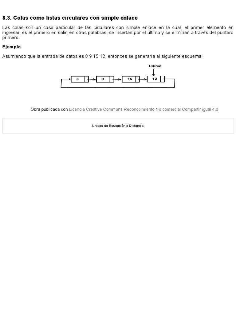 Colas Como Listas Circulares Con Simple Enlace | PDF