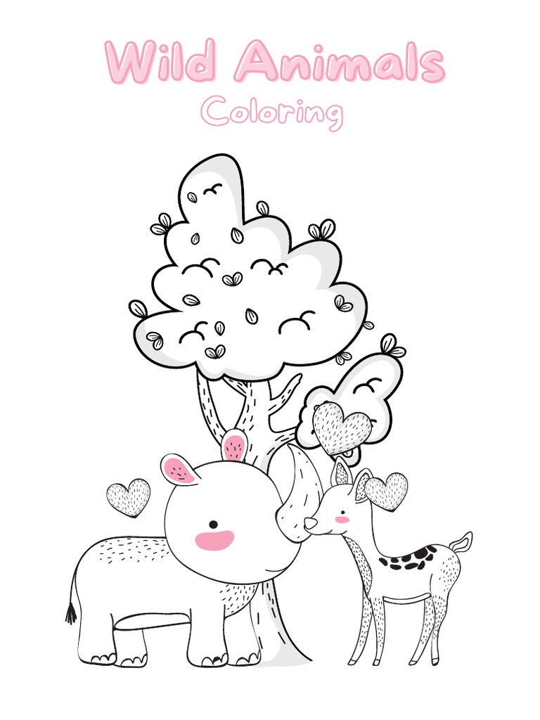 Wild Animals Coloring Worksheet | PDF