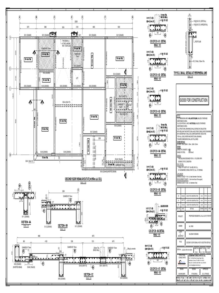 05 - Second Floor Beam & Slab Layout Details - r2 (05.08.21) - Sheet-1 ...