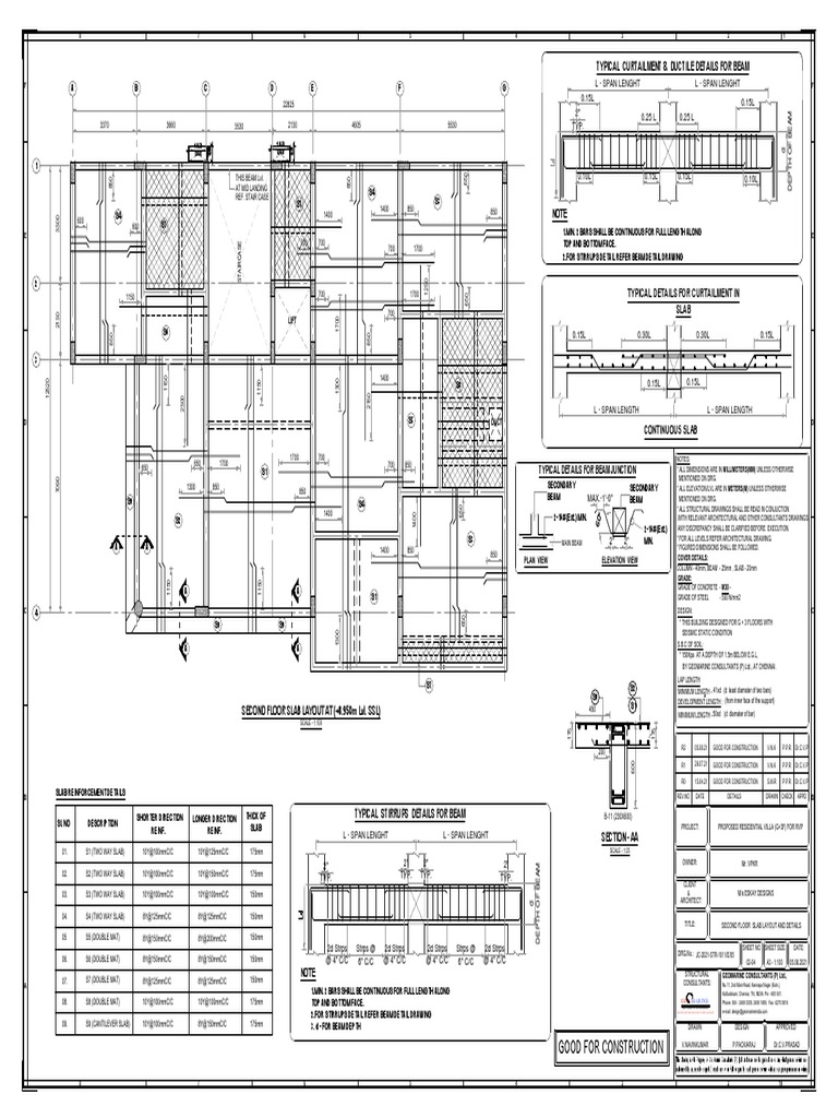 05 - Second Floor Beam & Slab Layout Details - r2 (05.08.21) - Sheet-2 ...