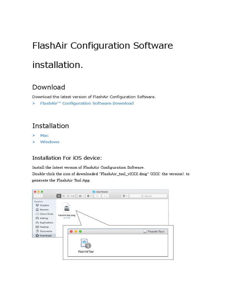 Flashair Configuration Software Installation.: Download | PDF
