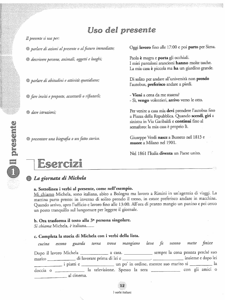 I Verbi Italiani 13 18 | PDF