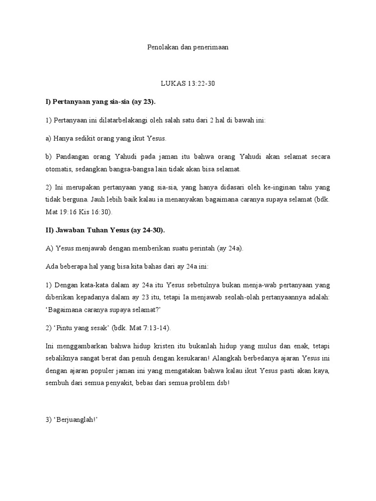 Contoh Khotbah | PDF