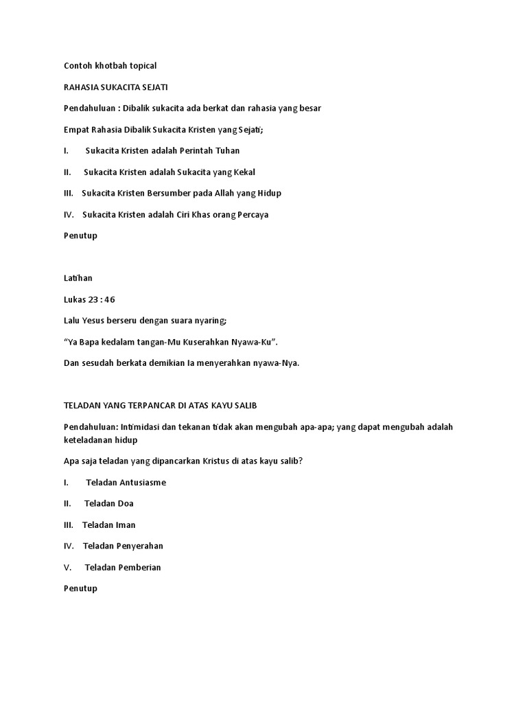 Contoh Khotbah Tekstual | PDF