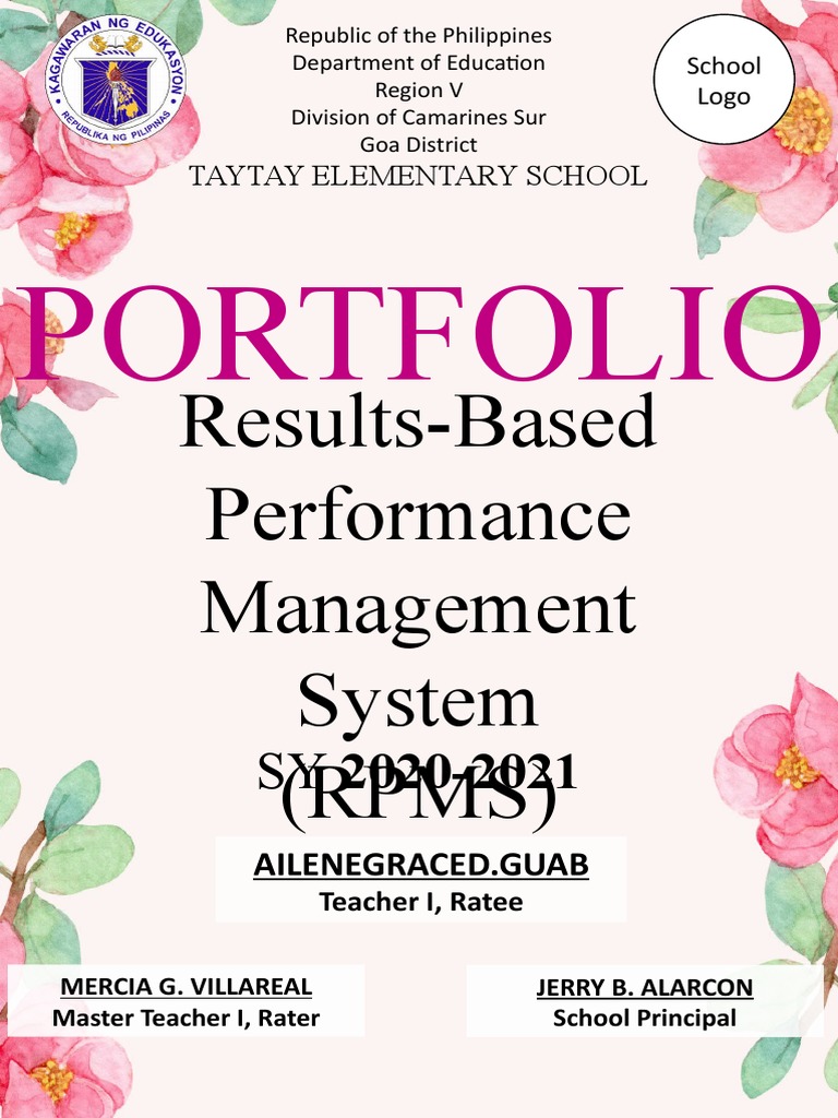 A Portfolio Detailing Teacher Performance Based on the Results-Based ...