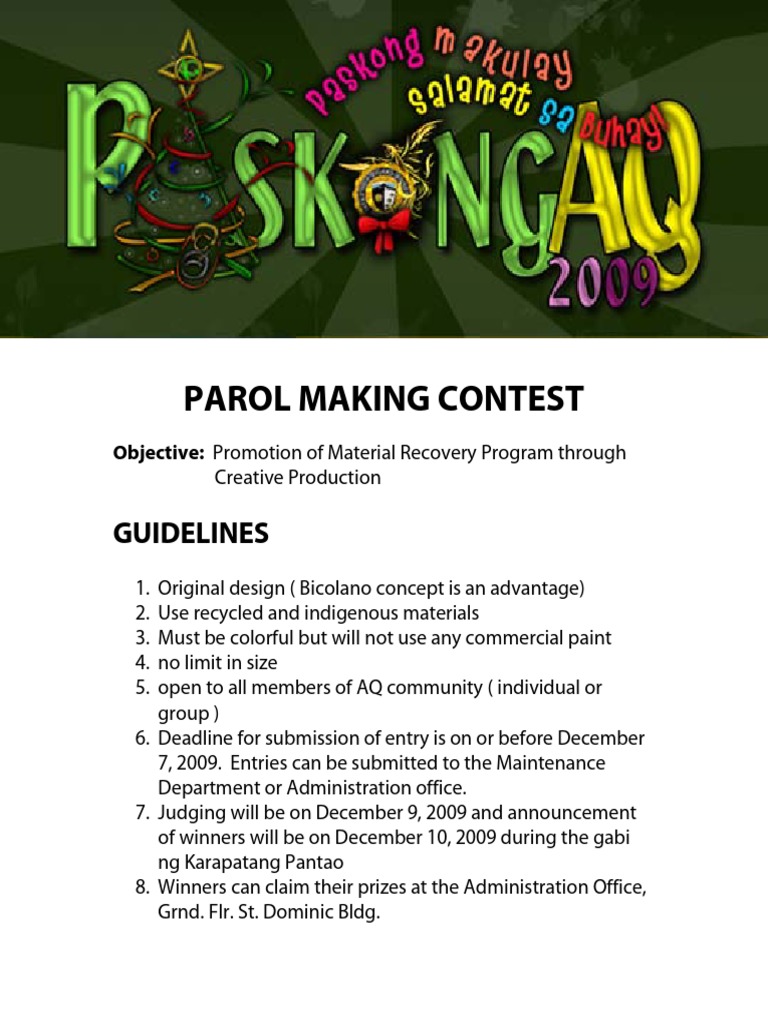 Parol Making Contest: Guidelines | PDF