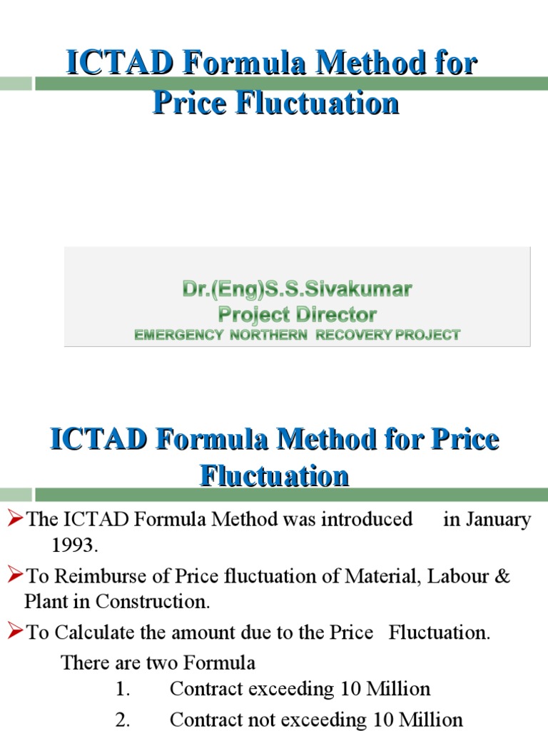 ICTAD Price Fluctuation Formula Guide | PDF | Valuation (Finance ...