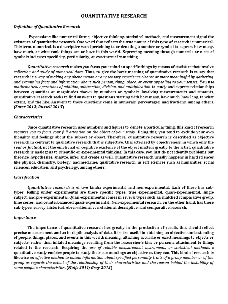 Understanding Quantitative Research Basics | PDF | Quantitative ...