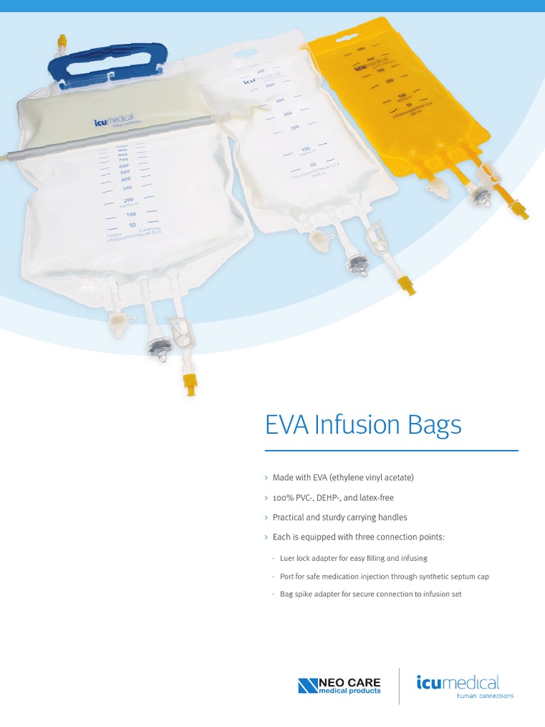 m1 1428 Eva Infusion Bags - Icumed | PDF | Intravenous Therapy | Materials
