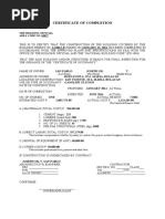 DPWH FORM - Cert. of Completion Form | PDF