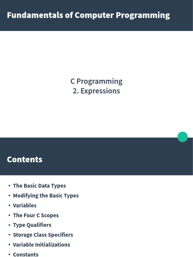 C Programming Expressions Pdf Variable Computer Science Parameter Computer Programming