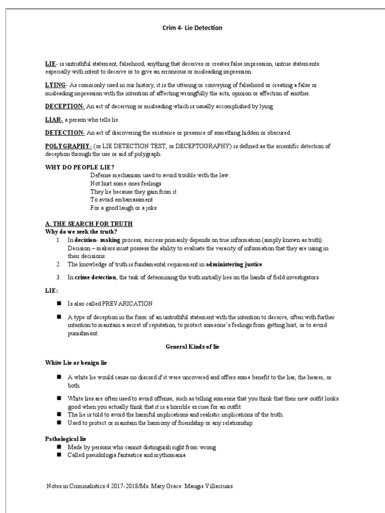 Lie Detection Techniques | PDF | Lie | Deception