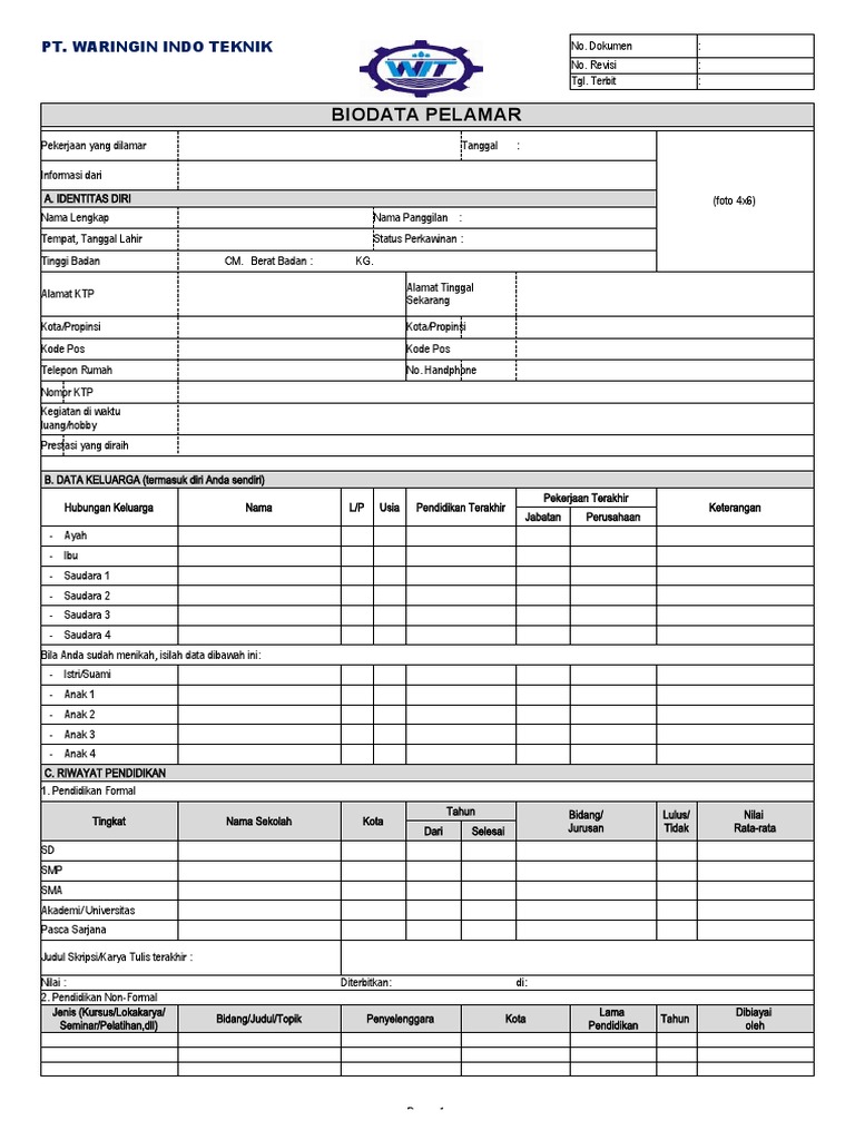5.5. Form Pelamar | PDF