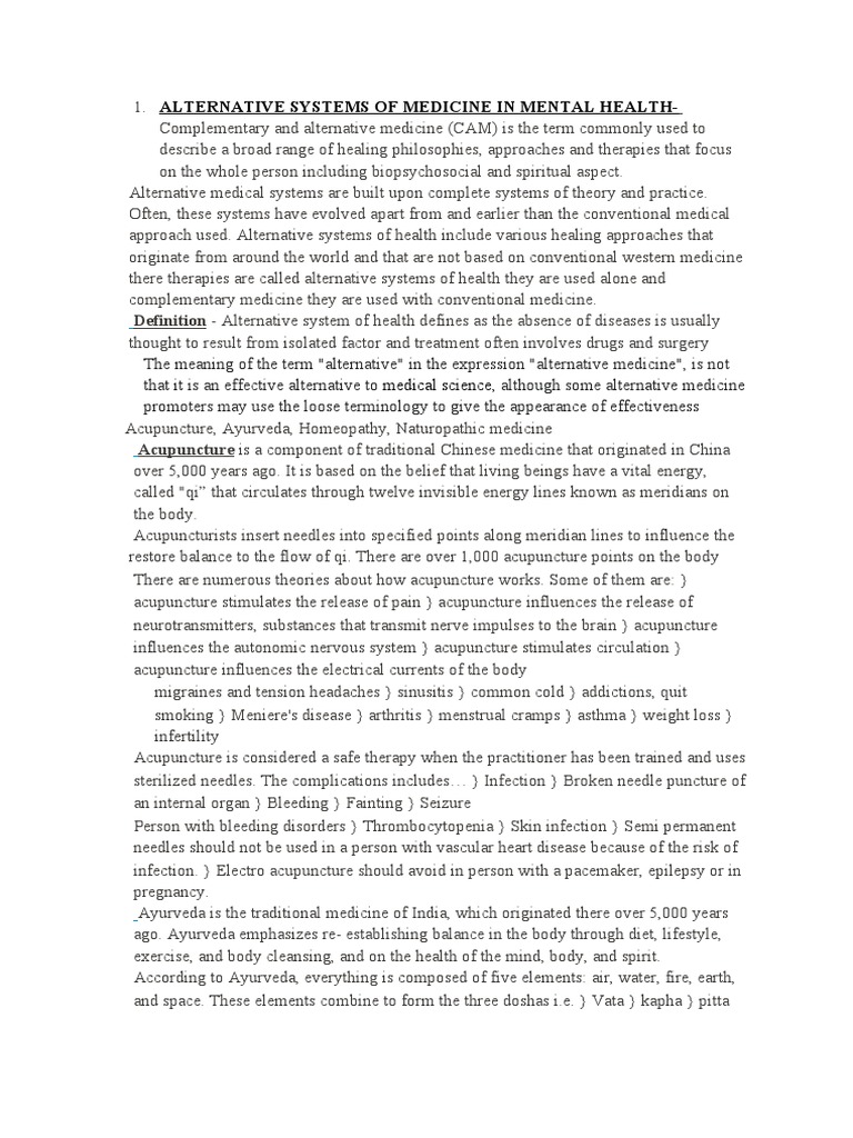 Document Alternative Medicine | PDF | Homeopathy | Ayurveda