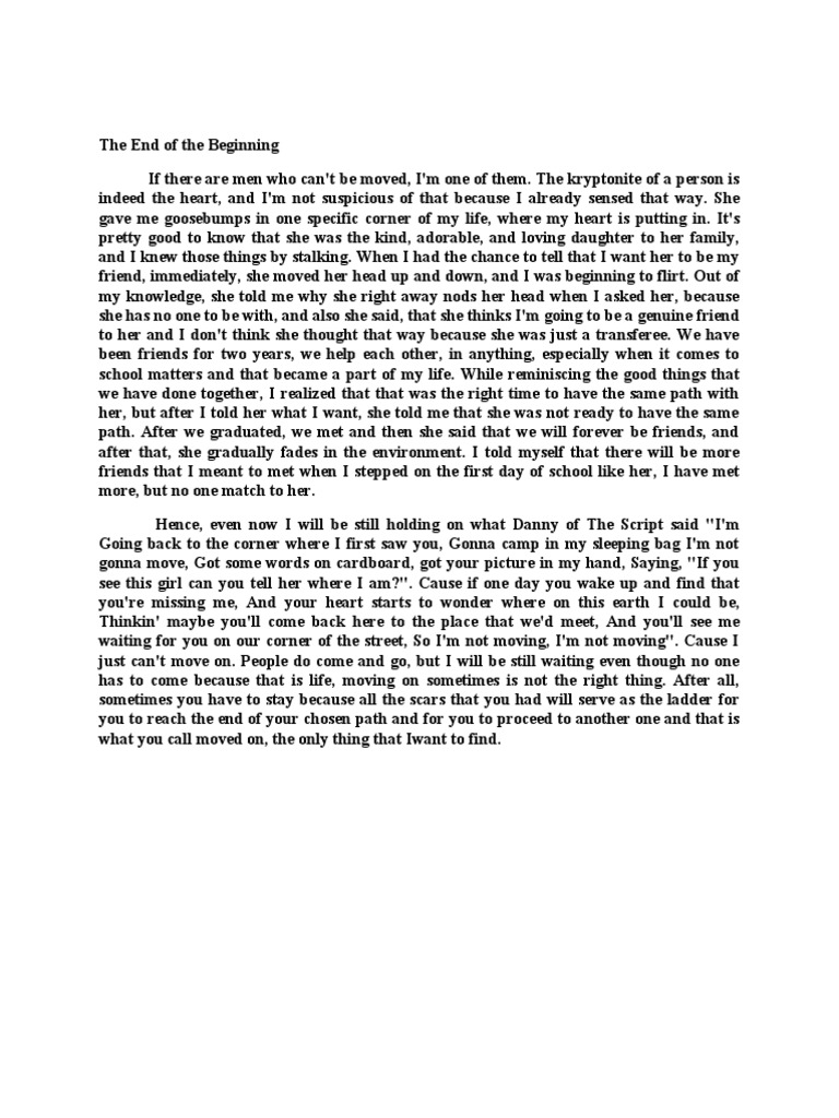 The End of The Beginning | PDF | Self-Improvement | Poetry