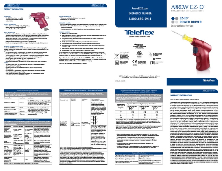 EZ-IO Intraosseous Vascular Access Product Information | PDF ...