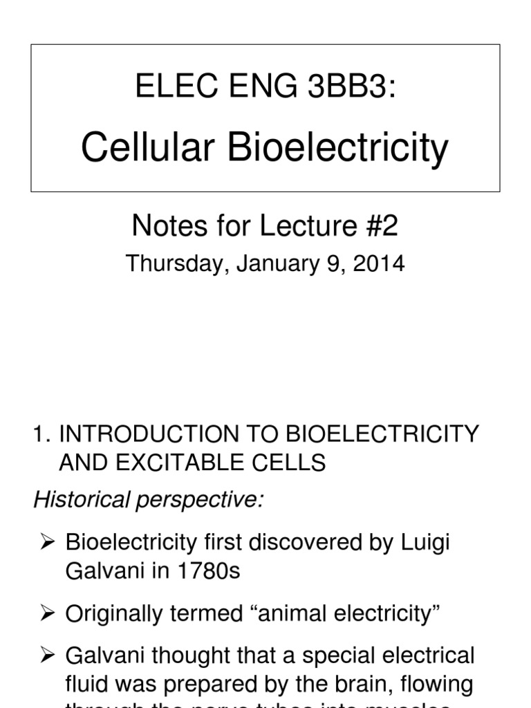 Elec Eng 3Bb3:: Cellular Bioelectricity | PDF | Skeletal Muscle ...