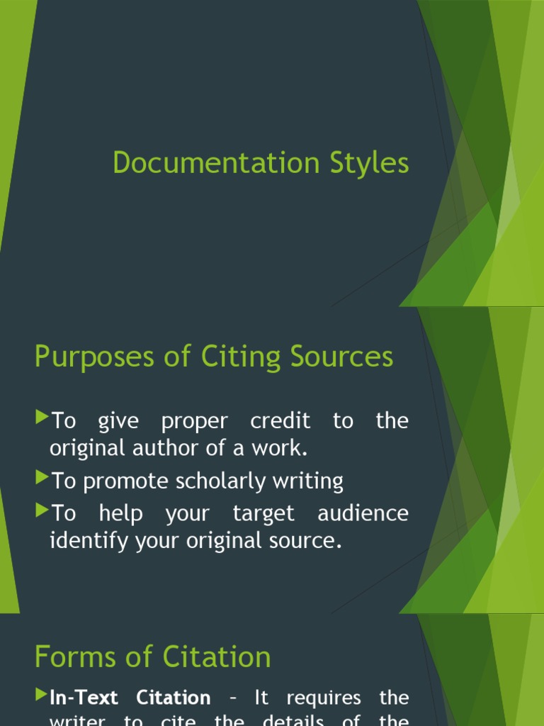 Documentation Styles | PDF | Apa Style | Citation