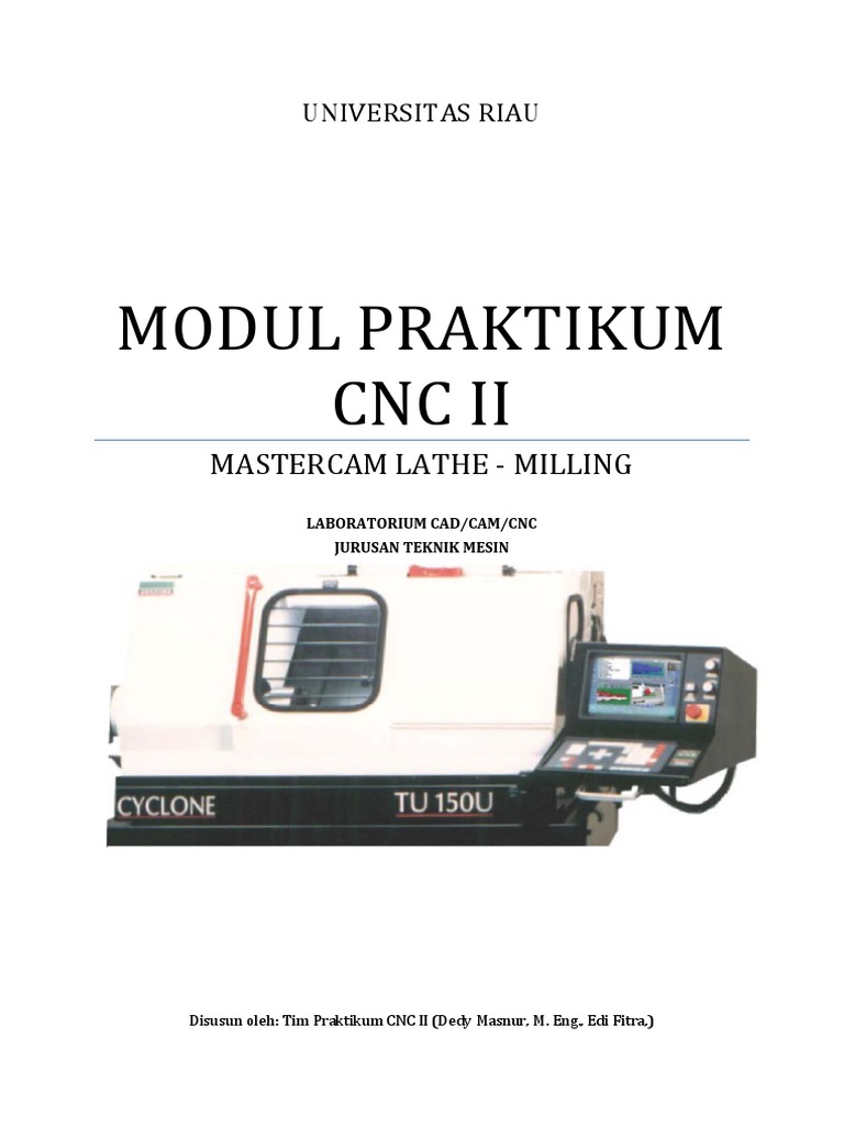 Jobsheet Mastercam Milling CNC II | PDF