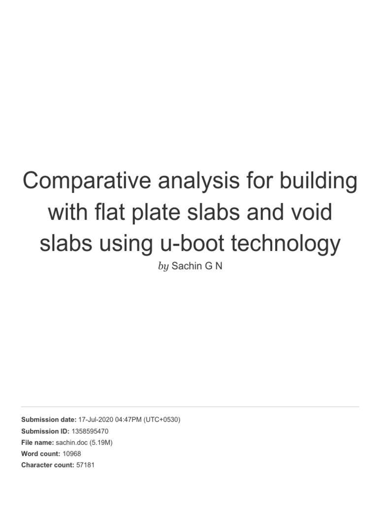Comparative Analysis For Building With Flat Plate Slabs and Void Slabs ...