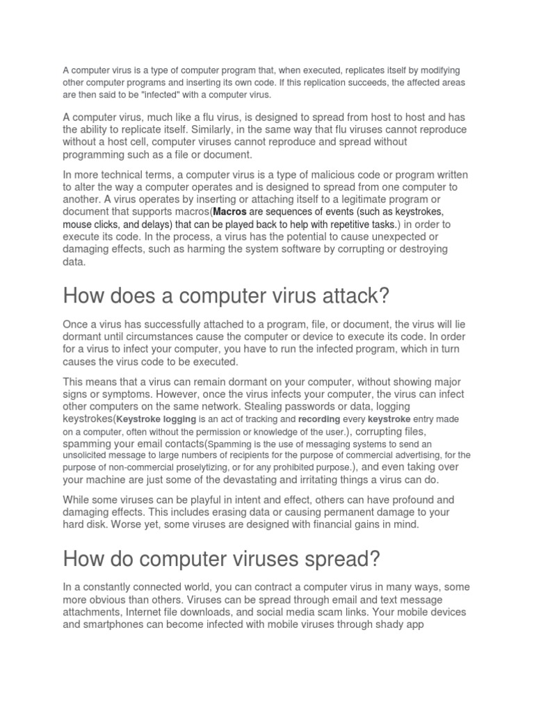 Understanding Computer Viruses: Types & Protection | PDF | Computer ...
