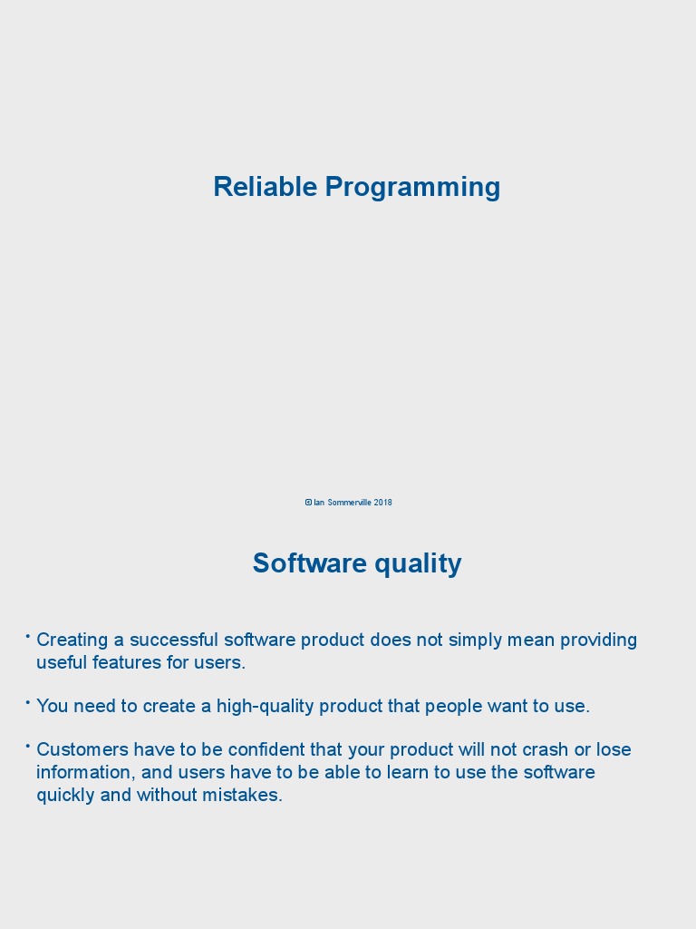 Reliable Programming | PDF | Class (Computer Programming) | Object ...