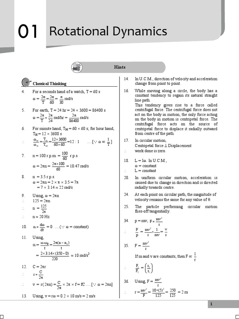 Physics Target Soln | PDF | Acceleration | Rotation Around A Fixed Axis
