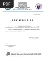 Sample of Certification | PDF