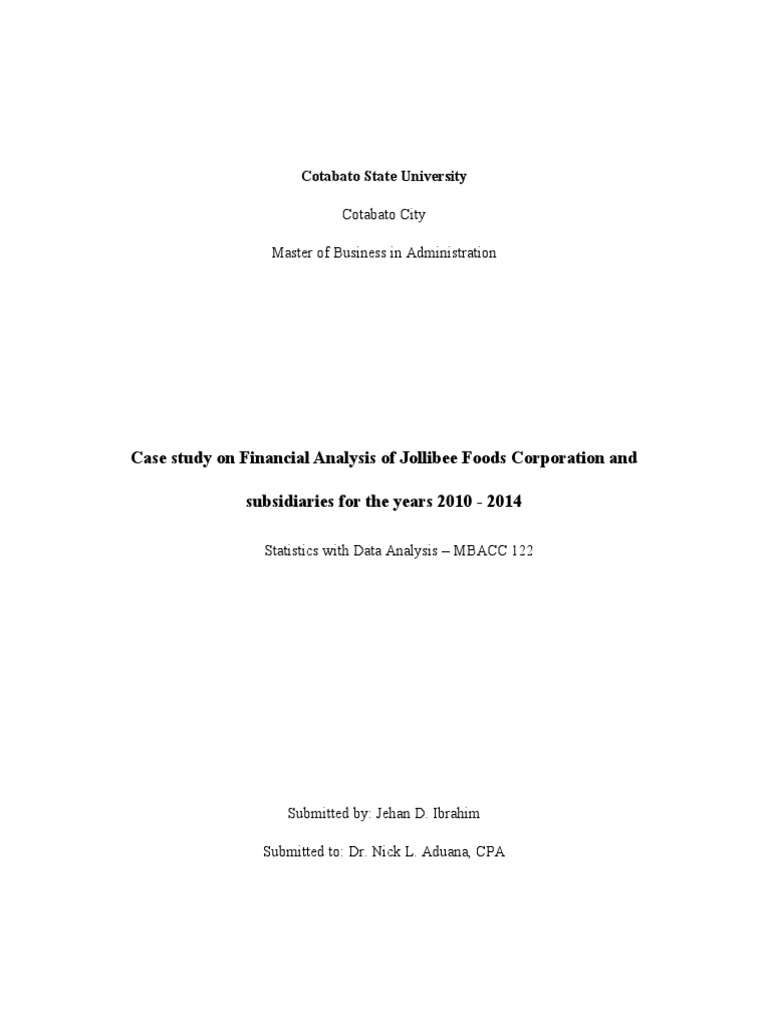 Statistics Case Study Jollibee | PDF | Business | Economies
