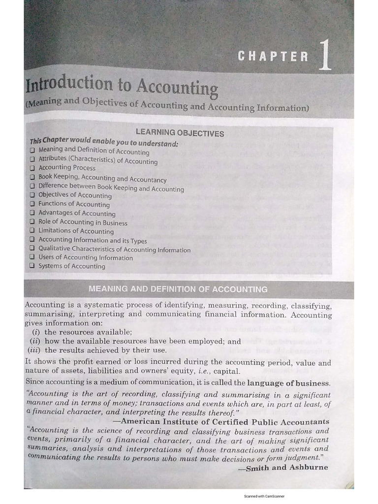 Grade XI Financial Accounting Chapter 1 Introduction To Accounting | PDF