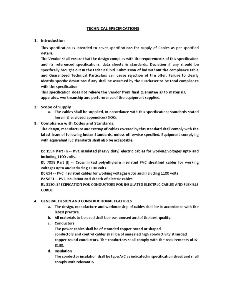 Technical Specifications: 4. General Design and Constructional Features ...