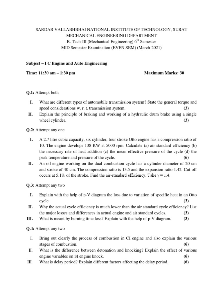 Mid Sem Question Paper Pdf