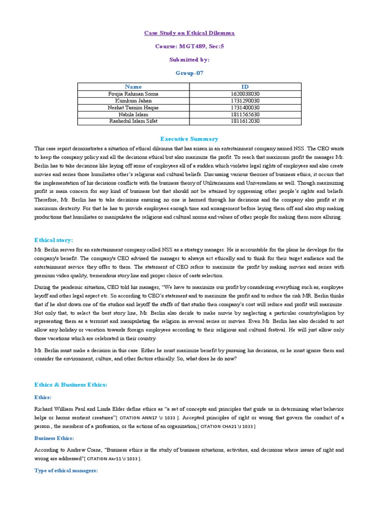 Group-07 Name ID: Executive Summary | PDF | Hedonism | Morality