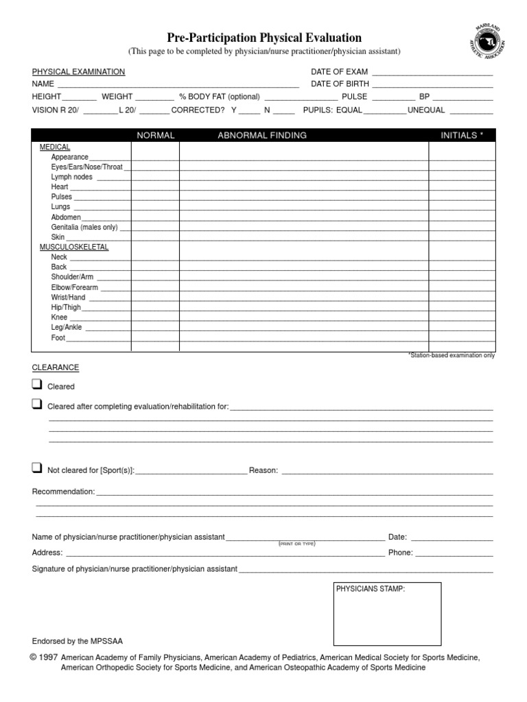 Physical Form | PDF | Physician | Clinical Medicine