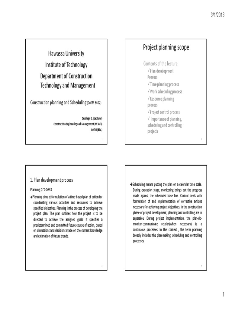 Construction Planning & Scheduling Guide | PDF | Project Management ...