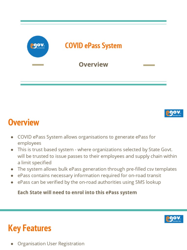 COVID ePass System Overview | PDF | Information Technology Management ...