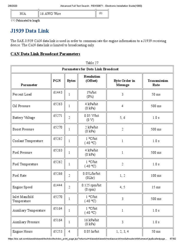 J1939 Data Link | PDF | Bit | Engines