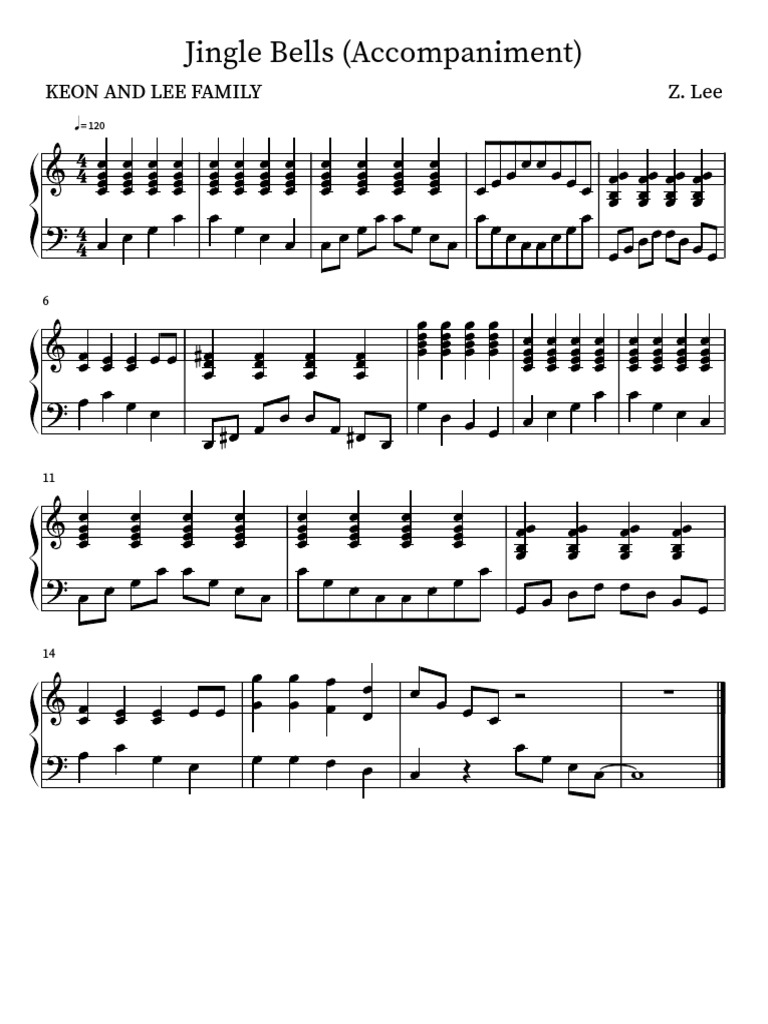 Jingle Bells Accompaniment Sheet Music | PDF